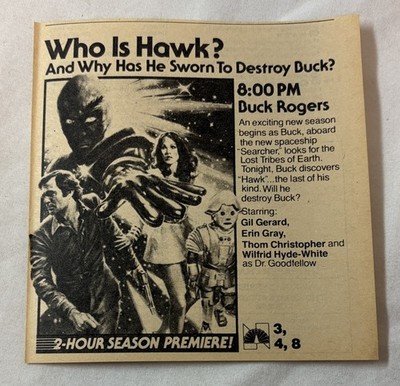 1981 NBC tv ad~ BUCK ROGERS IN THE 25th CENTURY who is Hawk? | eBay