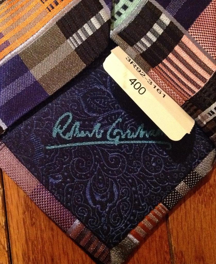 Robert Graham 100% Silk Multicolor Plaid Pattern Necktie Mens Tie Made ...