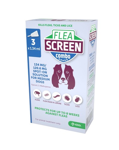 FLEA SCREEN combo Spot On for Dogs & Cats - Kills Fleas, Flea Eggs ...
