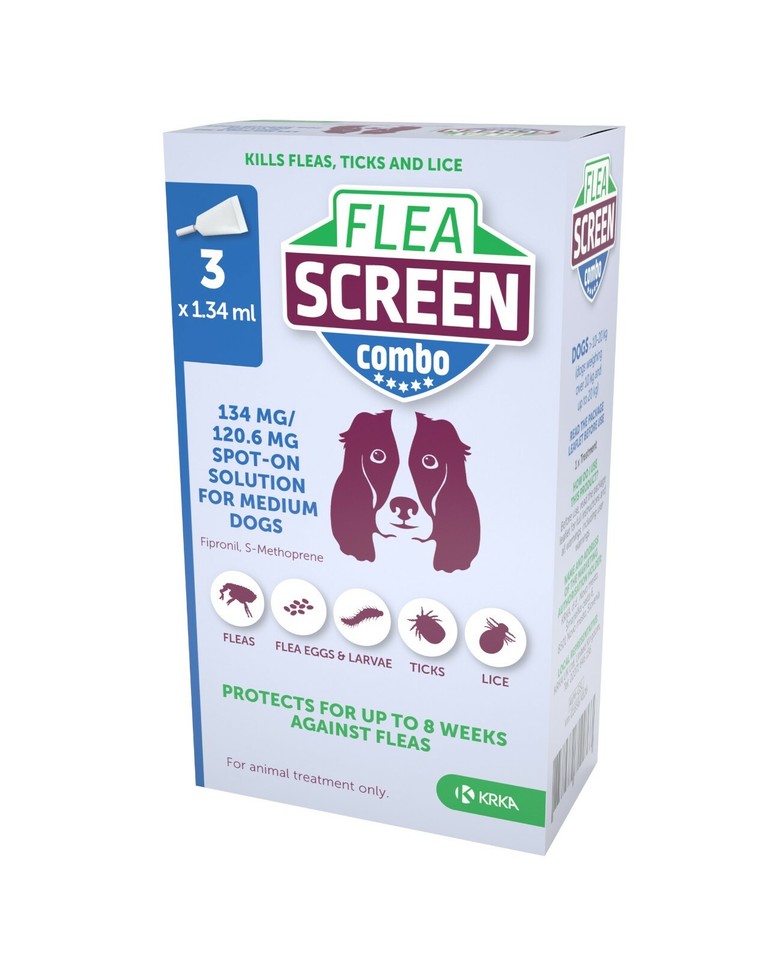 FLEA SCREEN combo Spot On for Dogs & Cats - Kills Fleas, Flea Eggs ...
