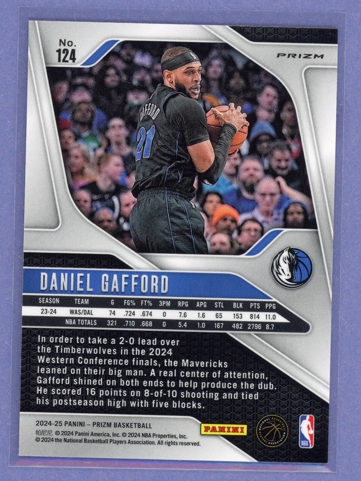2024-25 Panini Prizm - Daniel Gafford #124 Silver Disco Fastbreak Prizm | eBay