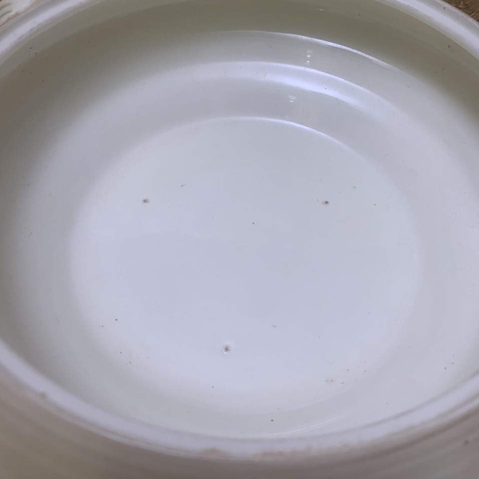 Vintage Tams Ware Art Deco Tureen Dish Hand Painted Green Brown Stripe ...