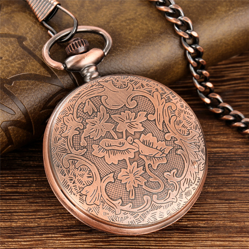 Red Copper Horse Quartz Pocket Watch with Necklace Pendant Chain for ...