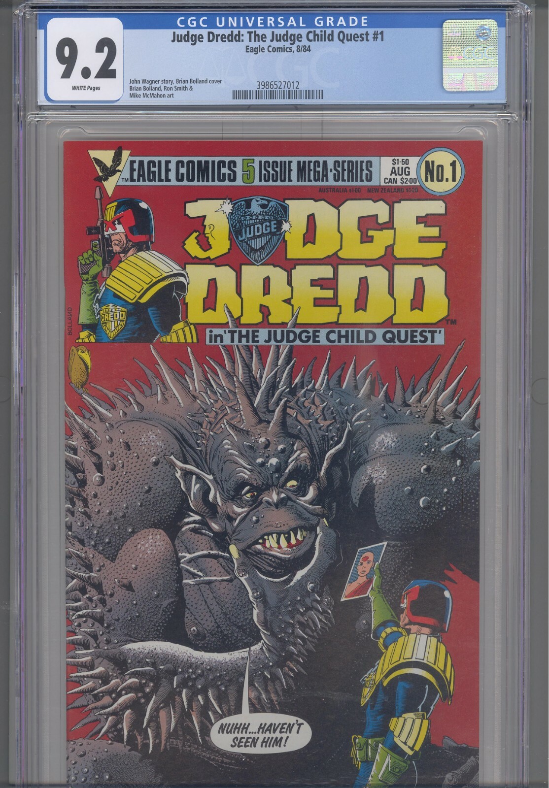 Judge Dredd The Judge Child Quest #1 CGC 9.2 1984 Eagle Comics John ...