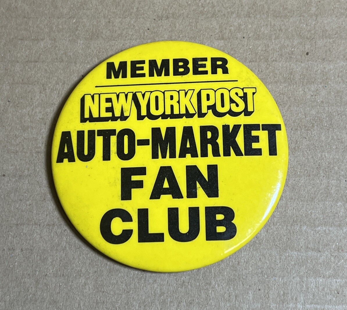 Vintage New York Post Auto-Market Fabn Club Member Pin Back Button 3 ...