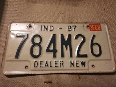 1987 Indiana Dealer License Plate 784M26 | eBay
