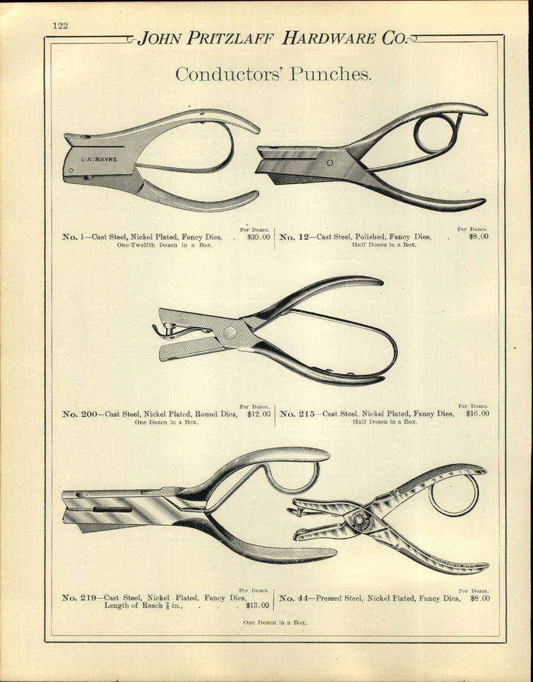 1903 PAPER AD Gimlet Wood Metal Head Nail Spike Conductor Punch Cast ...