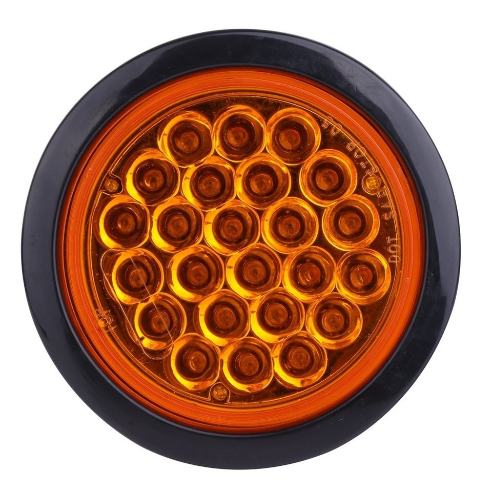 18pcs Amber/White/Red 4" Round LED Signal Side Marker Lights Rubber US ...