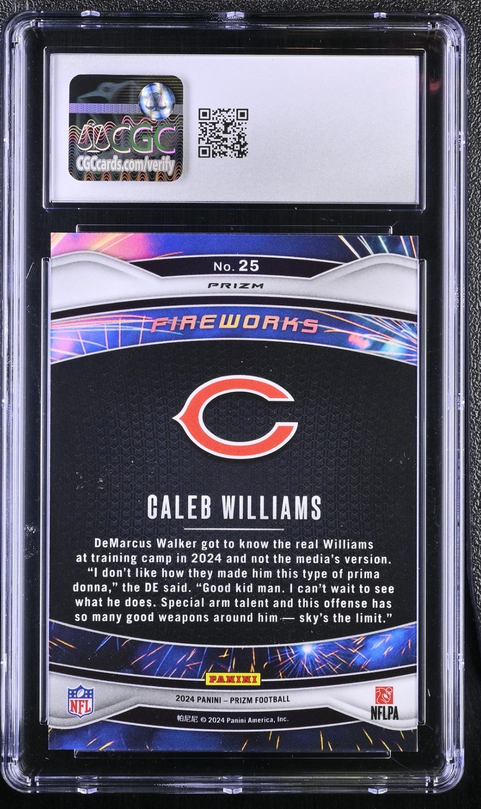 2024 Panini Prizm - Fireworks Caleb Williams #25 Green Wave Prizm (RC ...