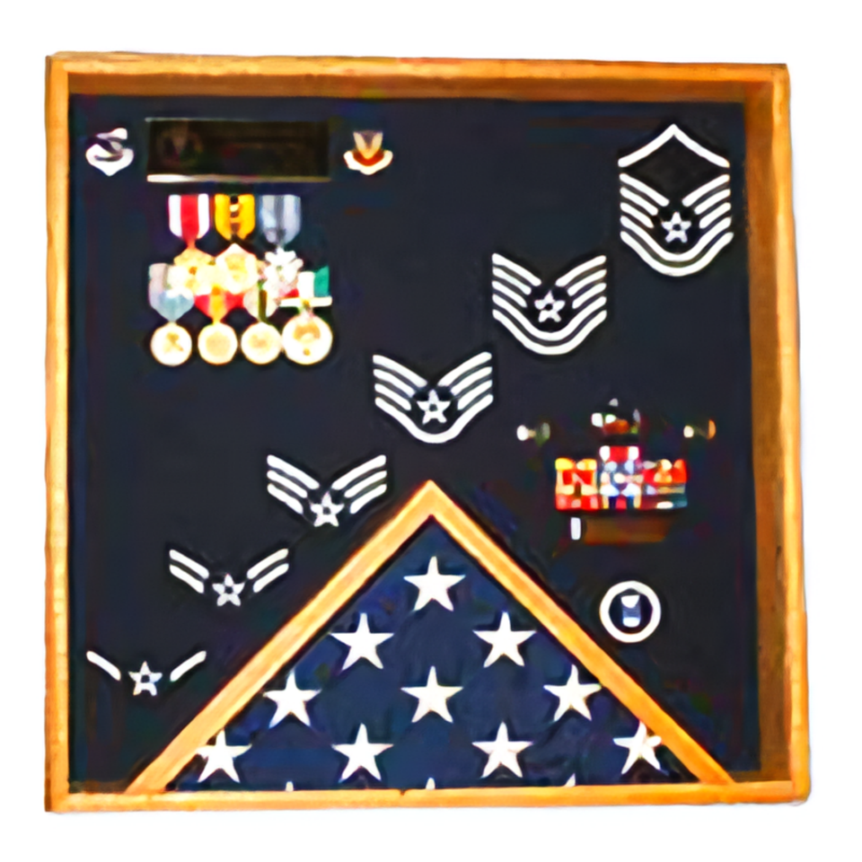 Military Shadow Box Display Case 24 x 24 Square Red Oak | eBay