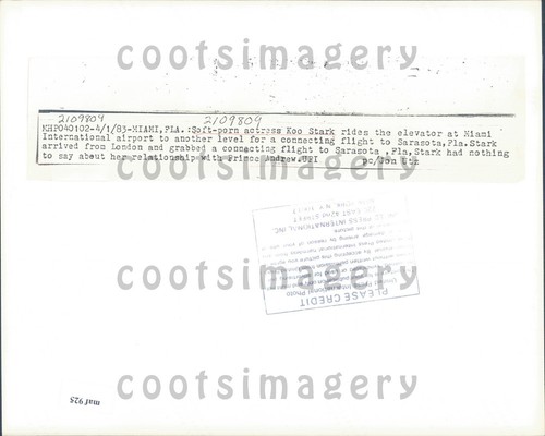 1983 Soft Porn Actress Prince Andrew Girlfriend Koo Stark Press Photo ...