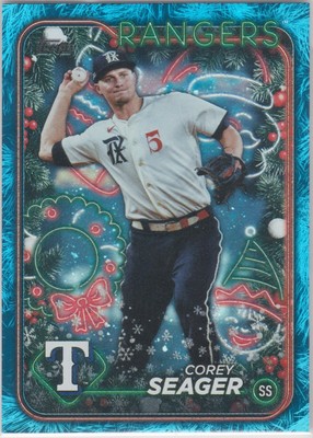 COREY SEAGER 2024 TOPPS HOLIDAY H45 BLUE METALLIC REFRACTOR | eBay