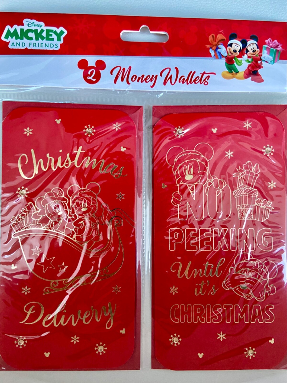 OFFICIAL DISNEY CHRISTMAS Mickey Minnie Mouse MONEY E VOUCHER WALLETS ...