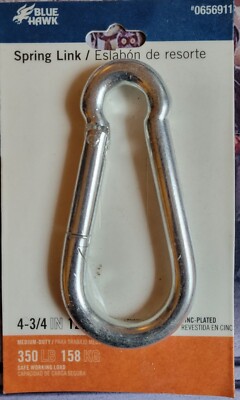 Blue Hawk 4-3/4in Spring Snap Quick Link 350lb Zinc-Plated 0656911 | eBay