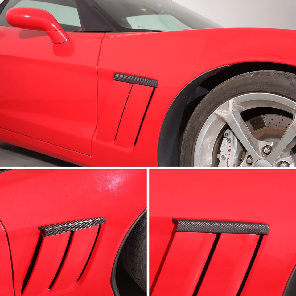 Real Carbon Fiber Exterior Air Vent Trim cover Set Fits Corvette C6 ...
