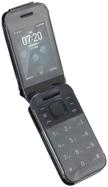 Black Vegan Leather Case Screen Cover Belt Clip for Nokia 2760 2780 ...