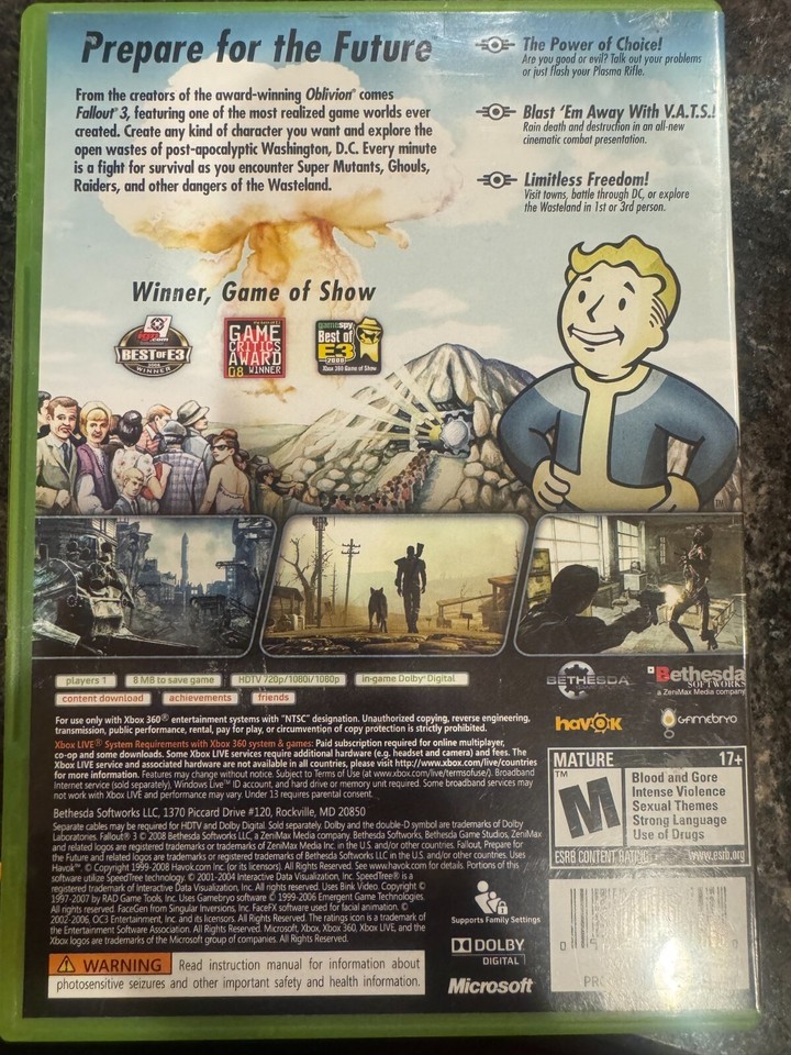 Fallout 3 Xbox 360 93155126800 | eBay