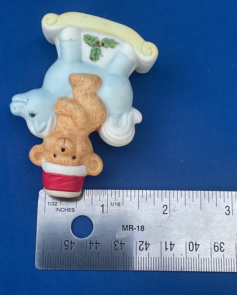 2 Pc.JASCO Twinkle Tree Rocker Gold Teddy Bear Riding A Blue Horse | eBay