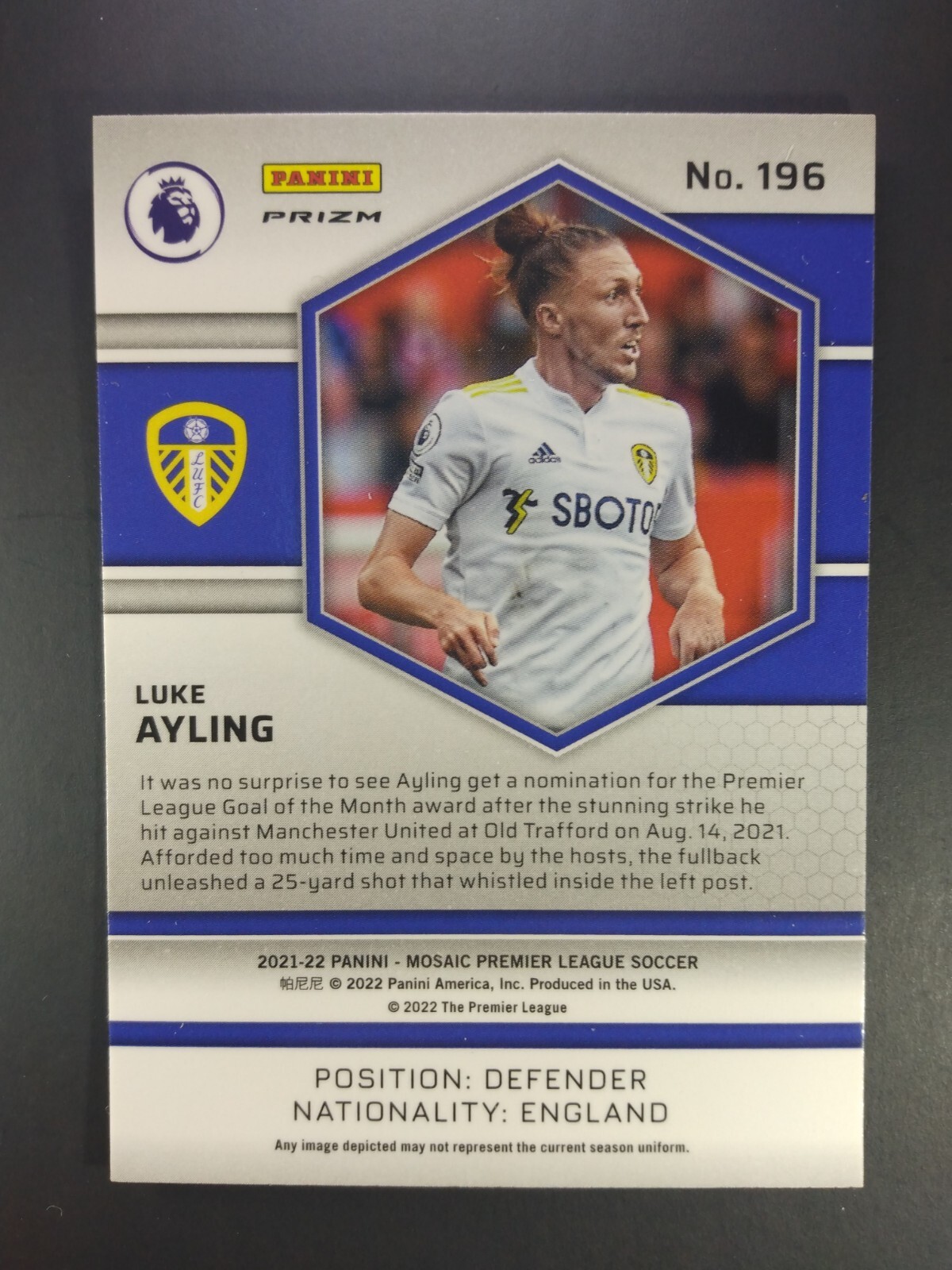 LUKE AYLING 2021-22 Panini Mosaic #196 Premier League Prizm RED ...