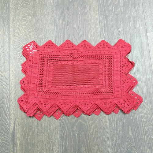 Christmas Red Placemat Lace Doily Crochet Overlay Set 8 | eBay