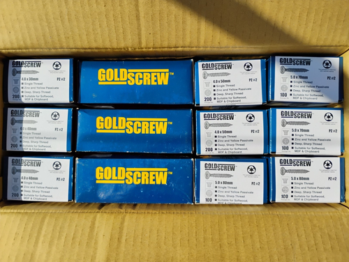 Screwfix Gold Screw Trade Pack - Qty 1800 Wood Screws | eBay UK