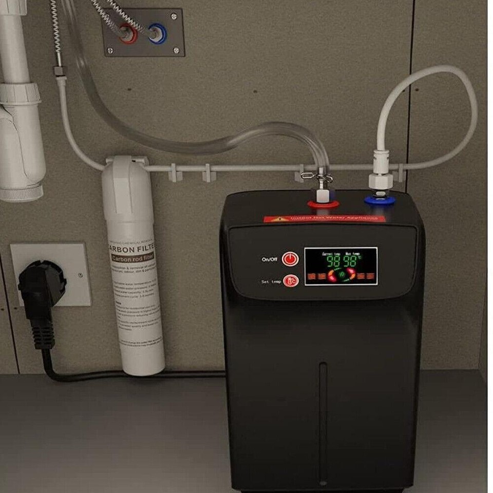 3 in 1 Instant Hot Water Kitchen Sink Tap, Tank and Filter - Brushed ...