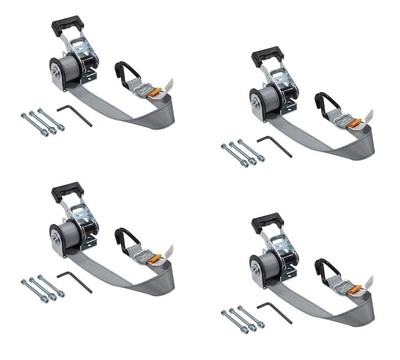 4Pk 1-1/2"x8’ Mountable Ratchet Straps 500 lbs WLL Ladder Rack Tie Down ...
