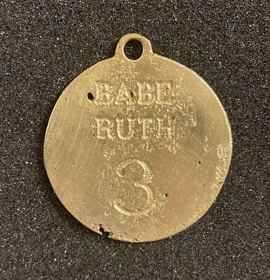 1920’s BABE RUTH NEW YORK YANKEES #3 LOCKER TAG 2”METAL LOCKER TAG THE ...