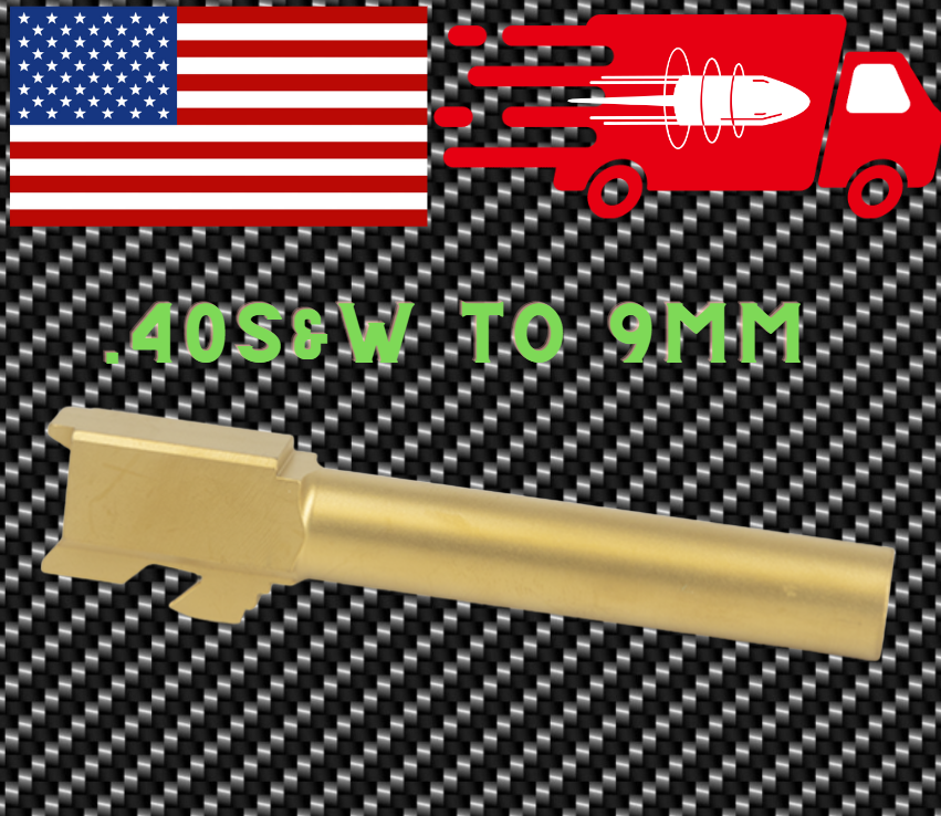 Glock 22 Conversion Barrel G17 TiN Gold G22 40 S&W Convert 9MM 9x19 Gen ...