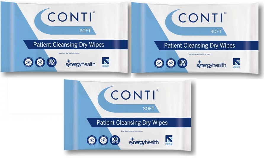 Synergy Conti Soft Large Patient Cleansing Dry Wipes for Everyday ...