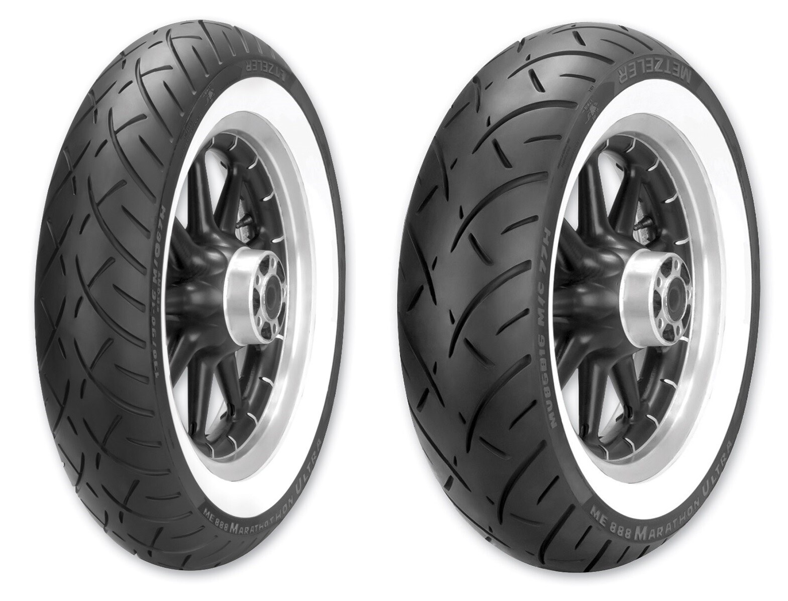 METZELER WHITE WALL ME888 FRONT/REAR TIRE SET 130/90B16 150/80B16 ...