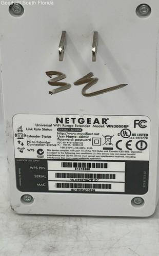 NetGear Model WN3000RP White Universal Wi-Fi Range Extender Media ...