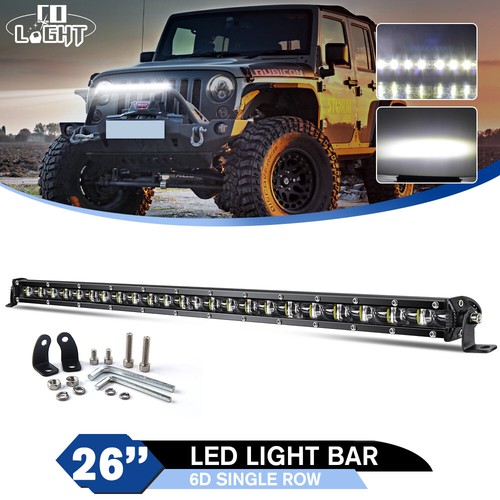 Single Row 26" inch LED Work Light Bar Flood Spot Combo Offroad Driving ...