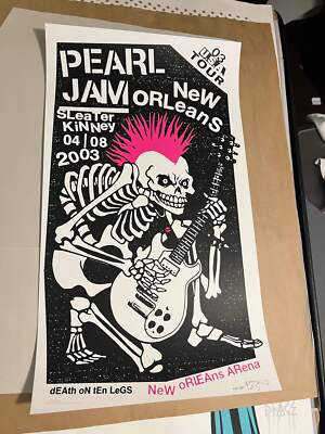 Pearl Jam Sleater Kinney April 8 2003 Death on ten legs ARTIST PROOF ...