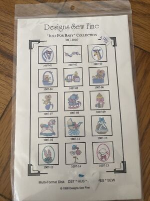 DESIGNS SEW FINE -JUST FOR BABY COLLECTION #DC 1007- EMBROIDERY DESIGNS ...