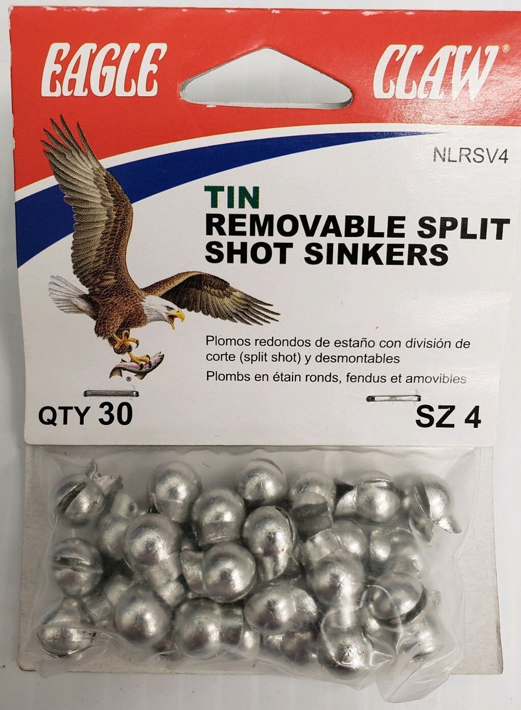 Eagle Claw Removable Fishing Split-Shot Non-Lead SZ 4 30PC CA Compliant ...