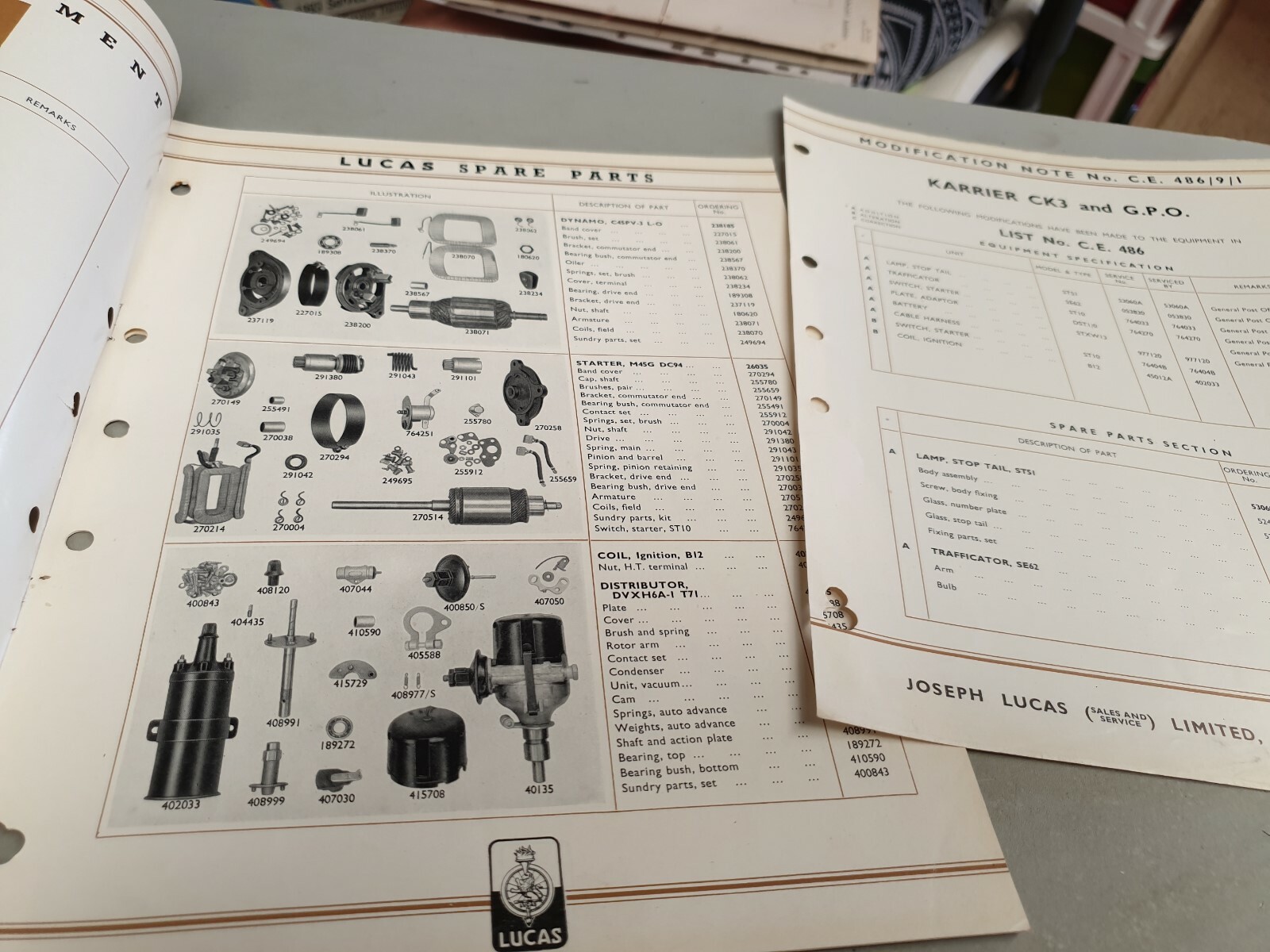 1949 KARRIER CK3 TRUCKS - LUCAS EQUIPMENT Parts Book | eBay Australia