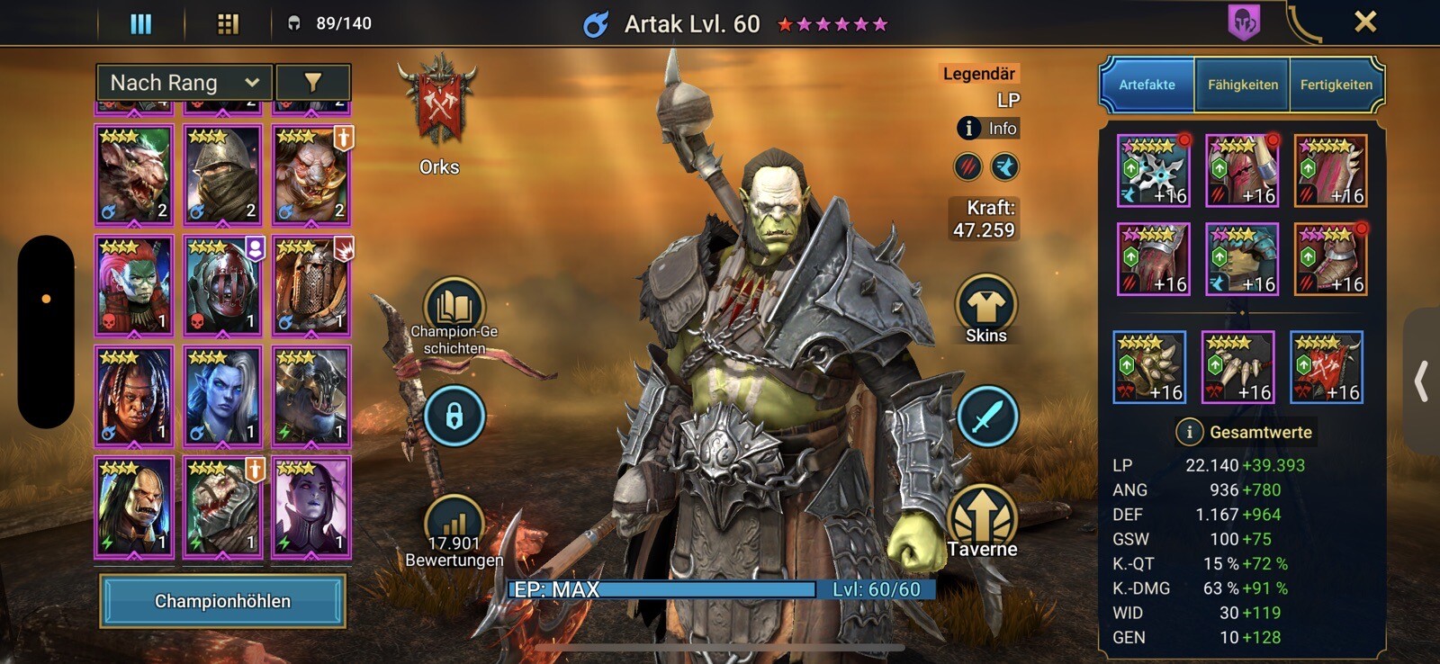 raid shadow legends Level 47 Günstig 9+1 Legend Gute Epic Champs | eBay