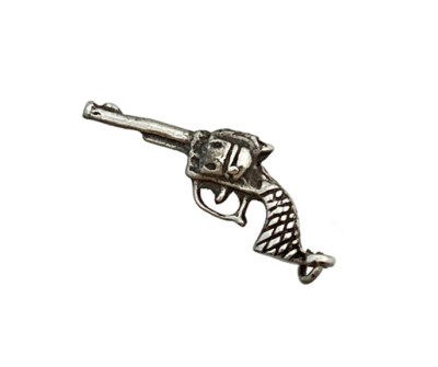 Vintage 3-D Revolver Pistol 925 Sterling Silver Charm Pendant | eBay