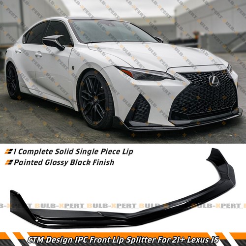 For 21-25 Lexus IS300 IS350 1pc CTM Design Gloss Black Front Bumper Lip ...