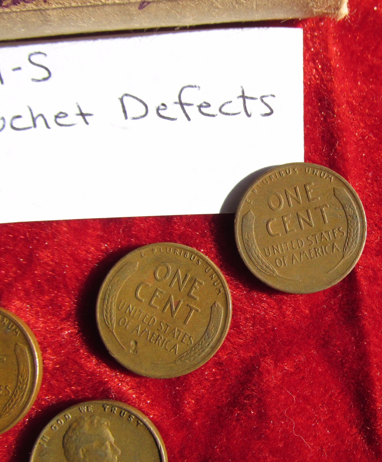 1954 S Lincoln Cent Roll Error coins Planchet Defects 50 Circulated ...