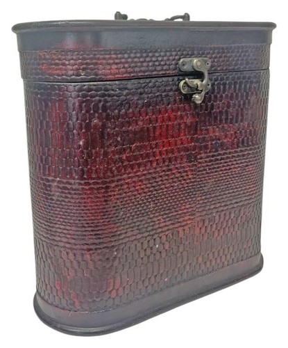 Faux Crocodile Storage Case Burgundy Decorative Box Chest Office Shelf ...