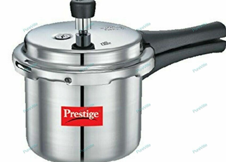 Indian Best Prestige Popular Aluminium Pressure Cooker, 67.6oz White ...