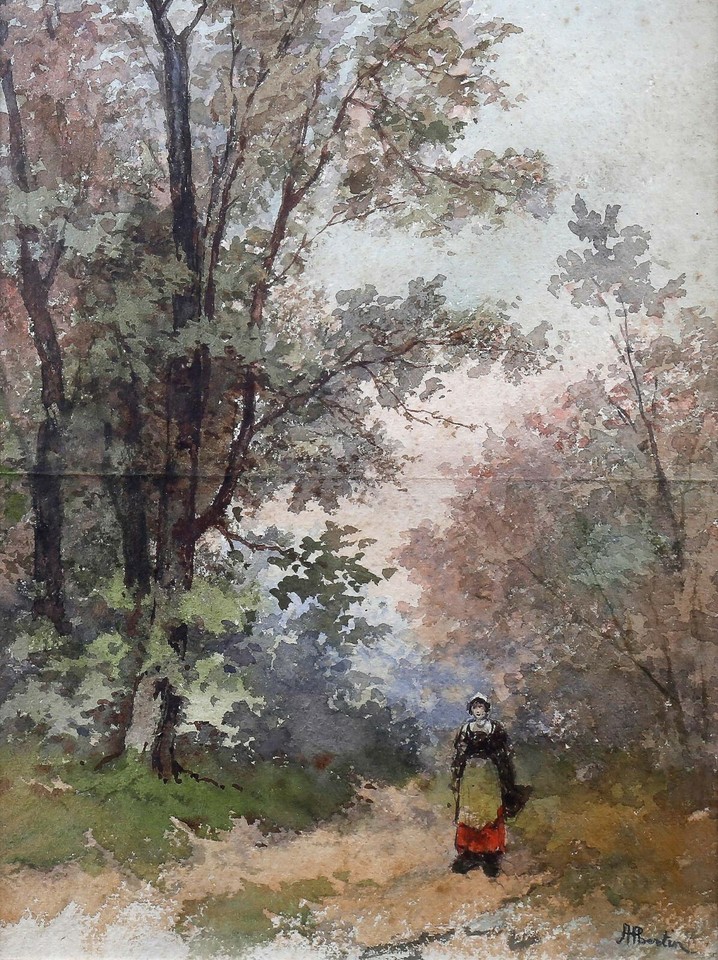 André Léon ALBERTIN (1867-1933) Scuola Francese Giovane Donna In ...