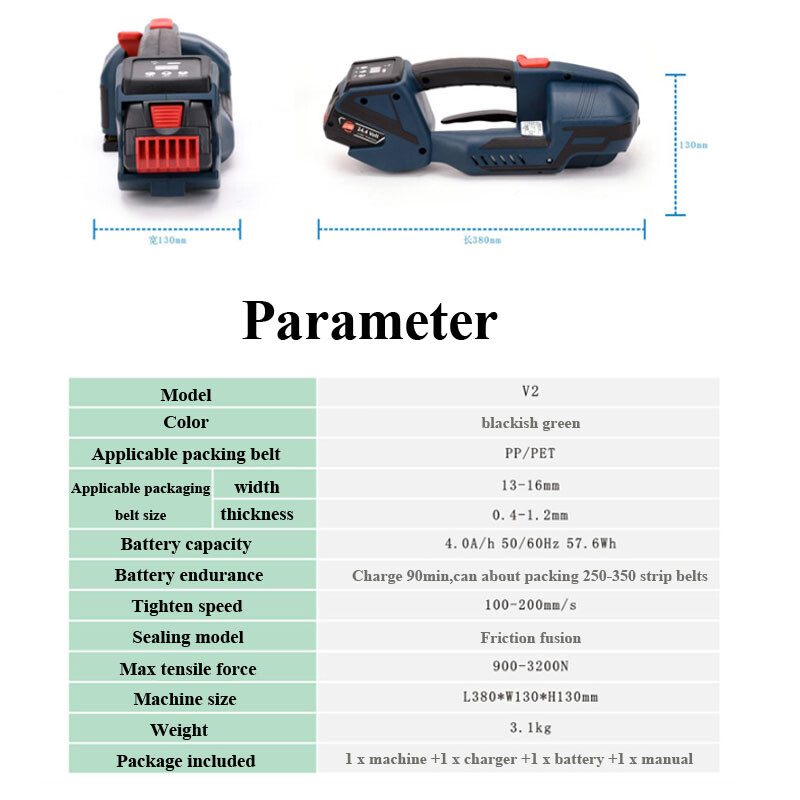 4Ah Battery Powered Portable Electric Packing Strapping Machine Belt ...