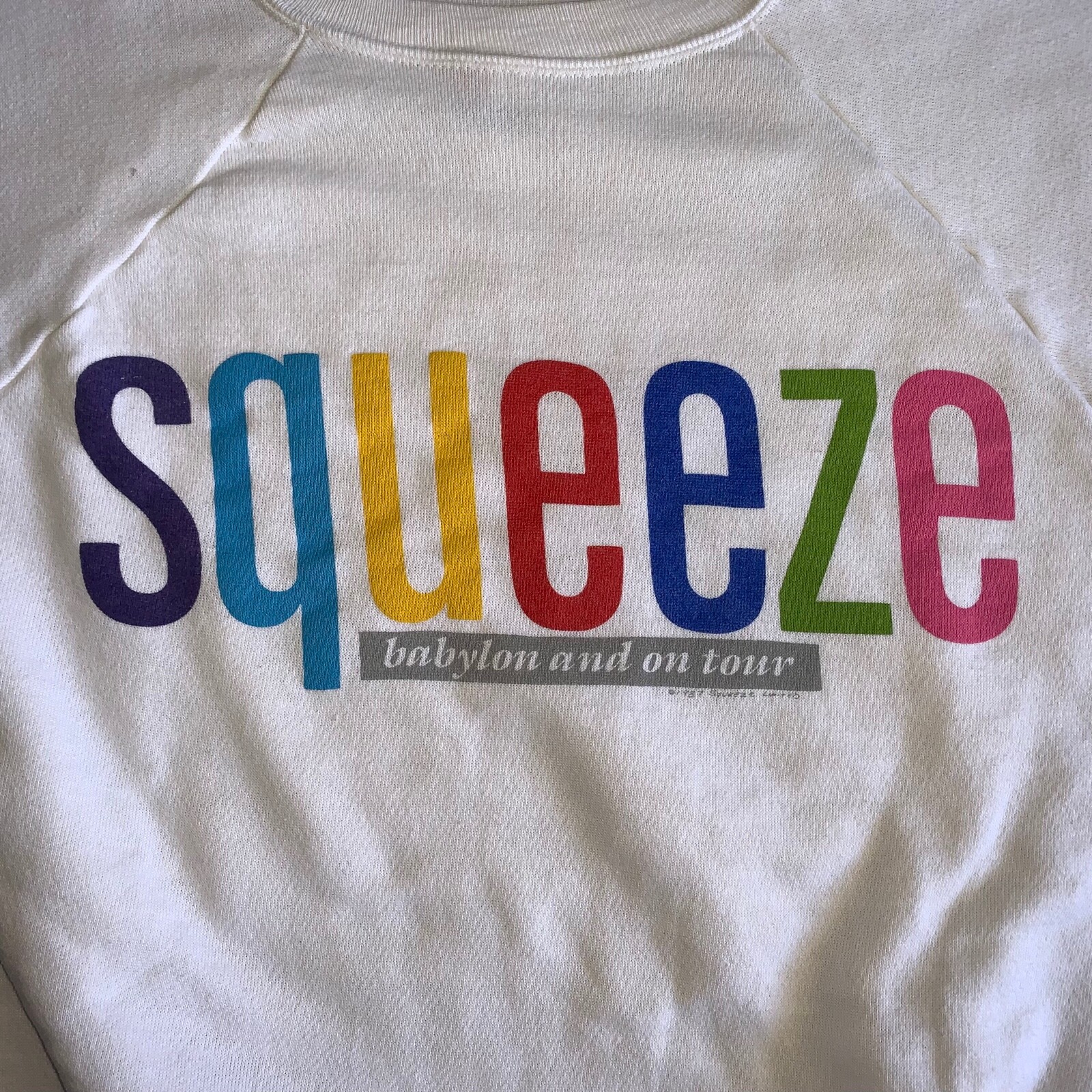 80s VINTAGE SQUEEZE (ENGLISH ROCK BAND) TOUR SWEATSHI… - Gem