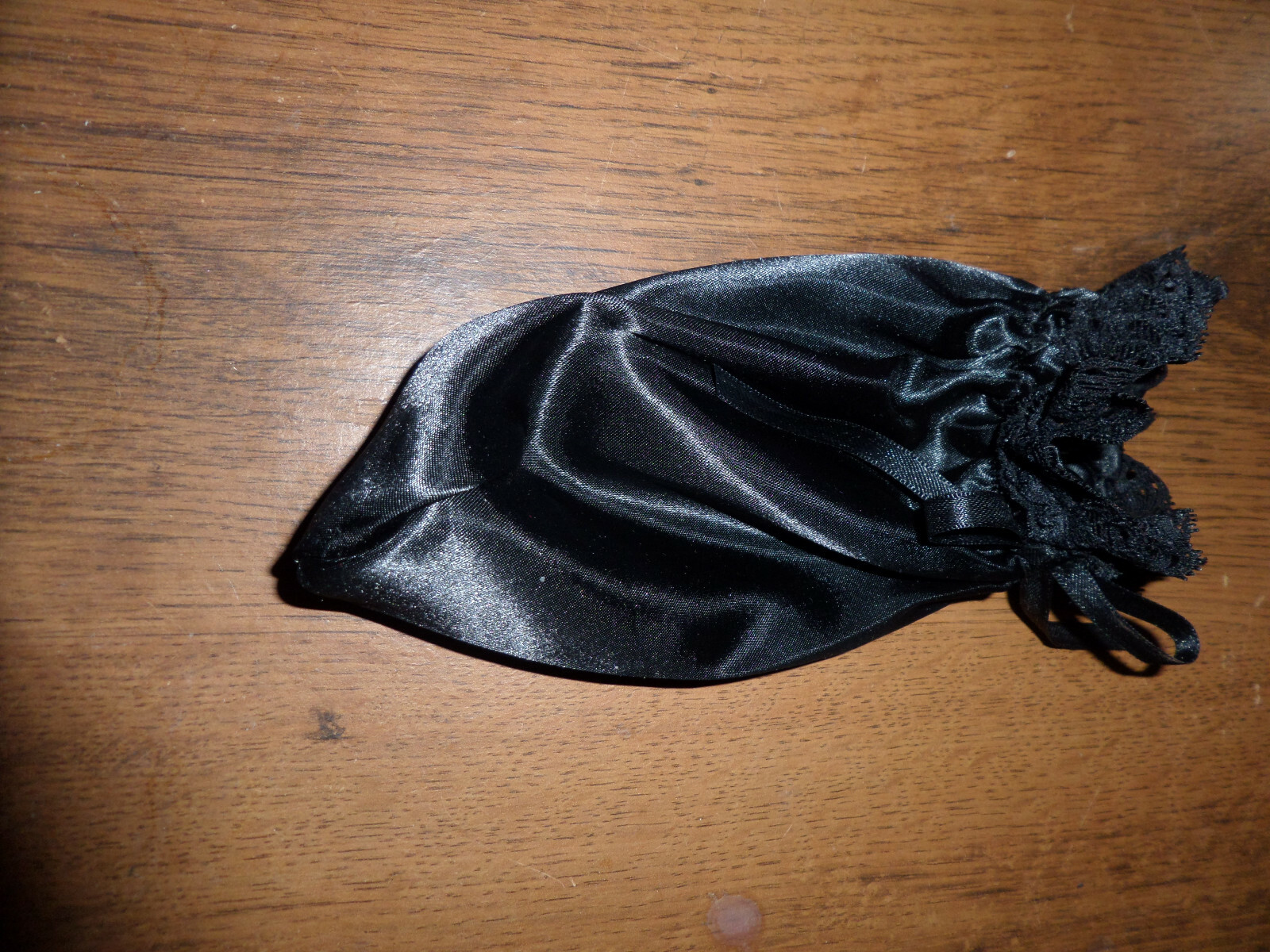 SISSY MODESTY CHASTITY POUCH BLACK SATIN LACE TRIM BOW | eBay UK