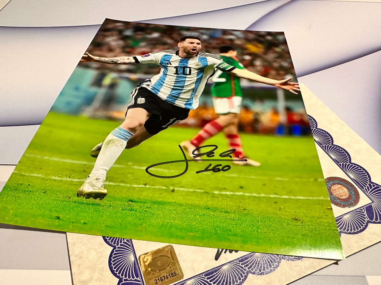 LIONEL MESSI WORLD CUP HAND SIGNED AUTHENTIC AUTOGRAPH 8x10 PHOTO + COA ...