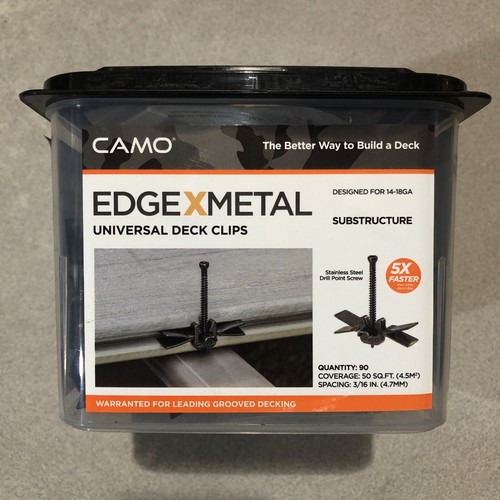 CAMO EDGEXMETAL Clips Hidden Universal Deck Fasteners (90 Ct) Stainless ...