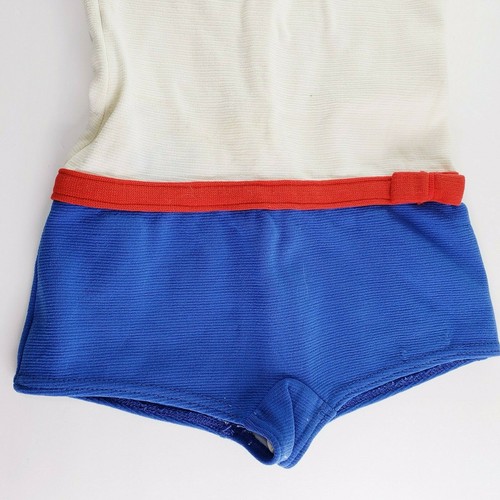 VTG Helanca Huntingdon Swimsuit Child 14 Red Blue Color Block Patriotic ...